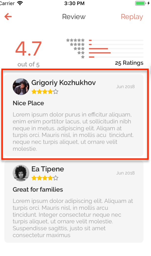 CommentItem – Passion UI