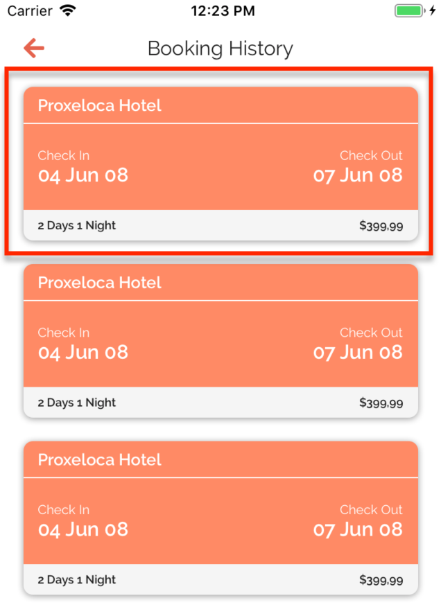 BookingHistory – Passion UI