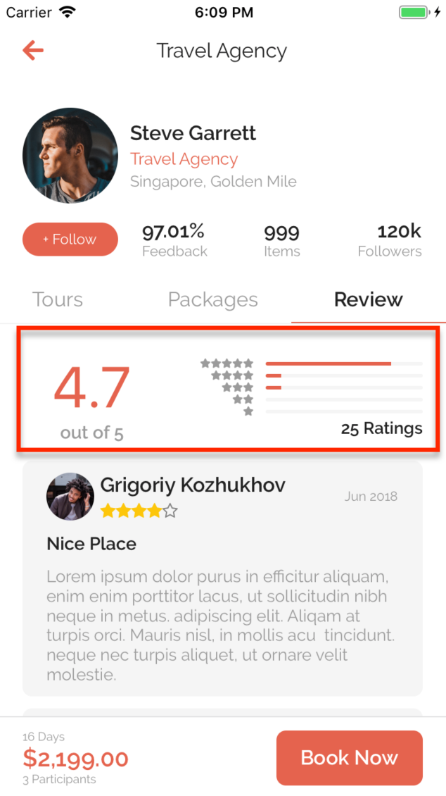 RateDetail – Passion UI