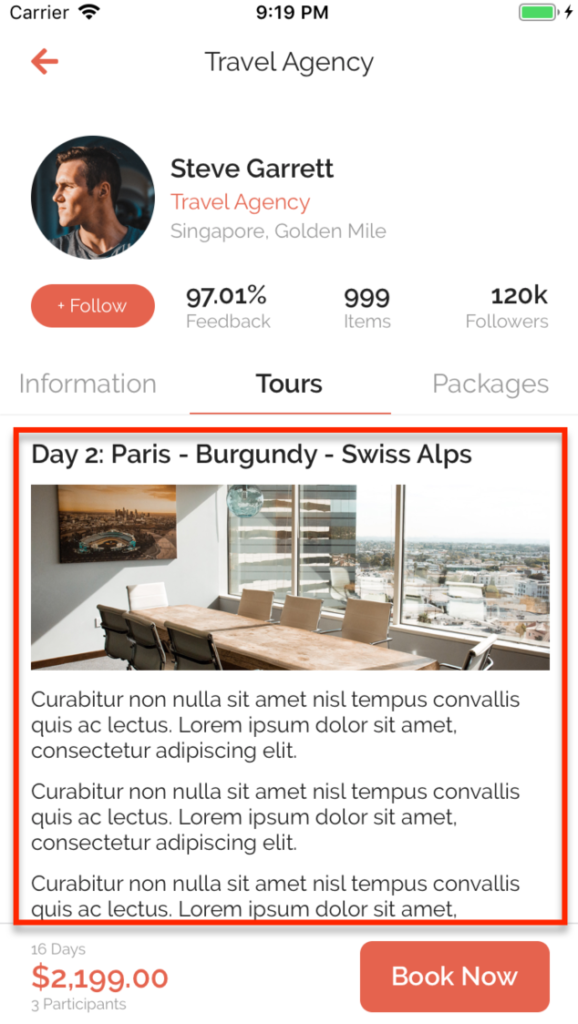 TourDay – Passion UI