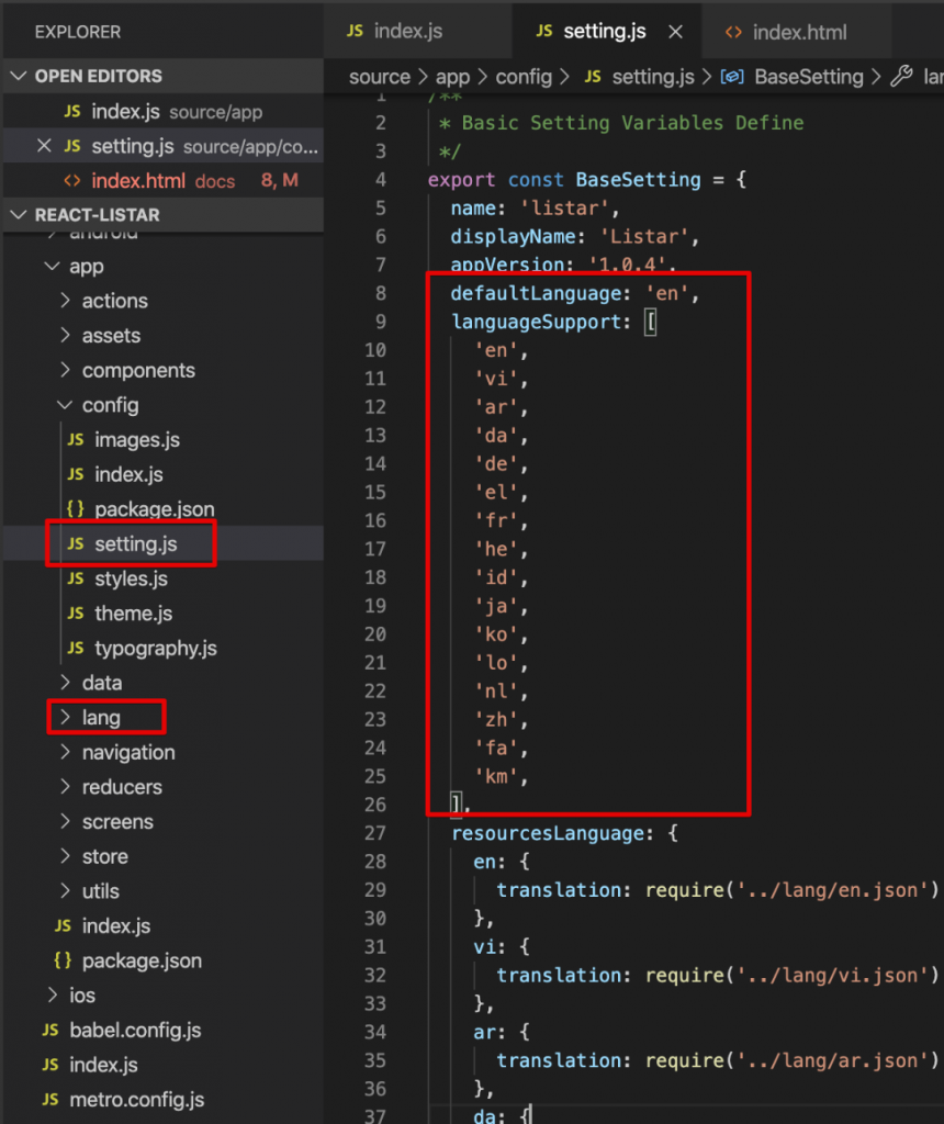 Language – Passion UI